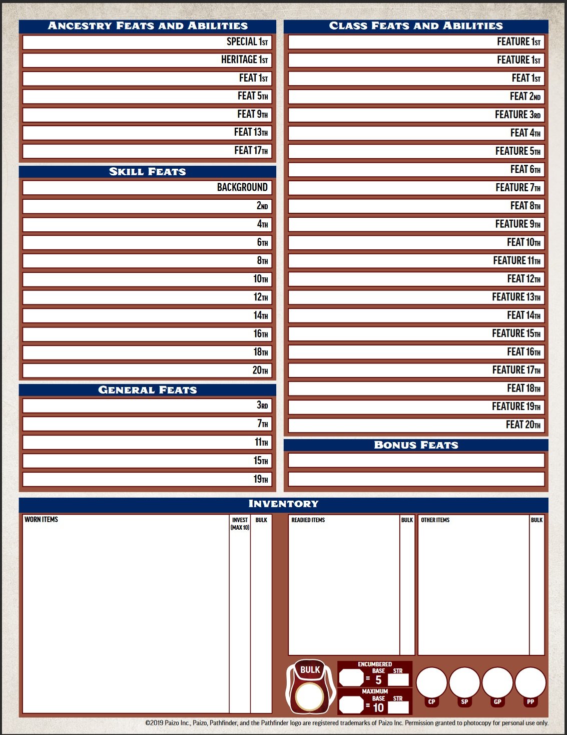 Pathfinder 2nd Edition Character Sheet Form Fillable - Printable Forms ... Pathfinder 2nd Edition Character Sheet Form Fillable - Printable Forms ...
